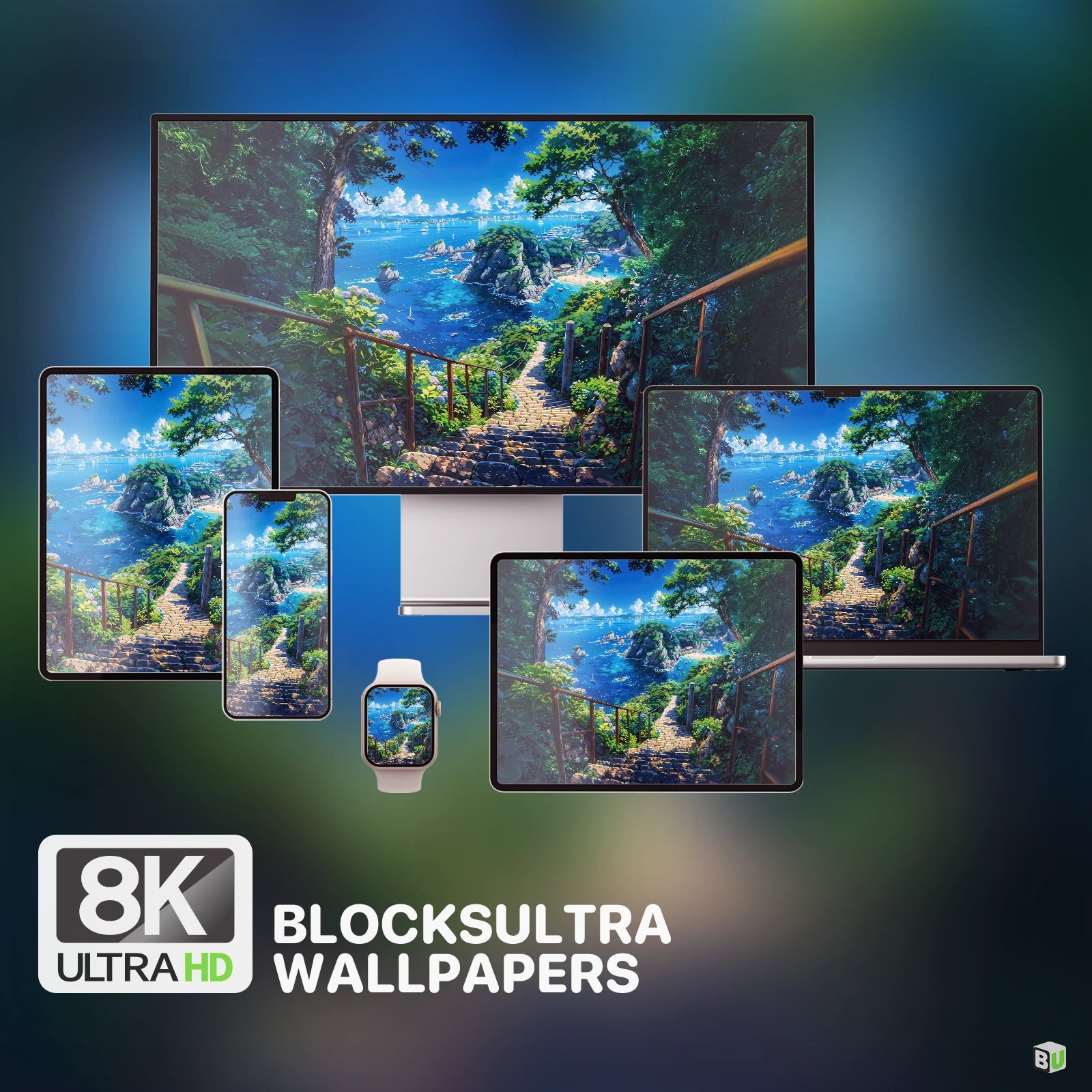 Miyazaki Coastal Hideaway – Dreamlike Ocean Paradise Wallpaper – Blocks ...